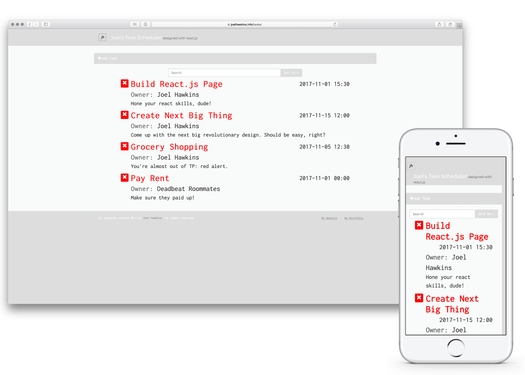 React Task Manager Webapp | joel.fm | joel.fm